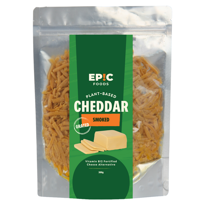 Plant-Based Grated Cheddar Smoked – Epic Cheese